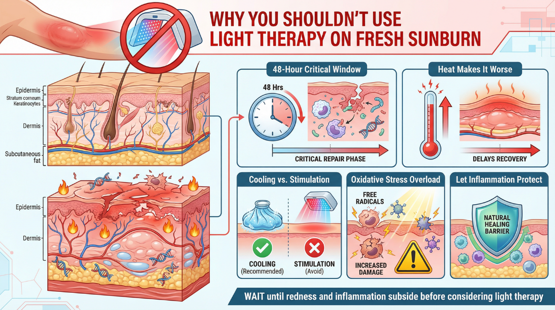 Will Red Light Therapy Help Sunburn or Make It Worse?
